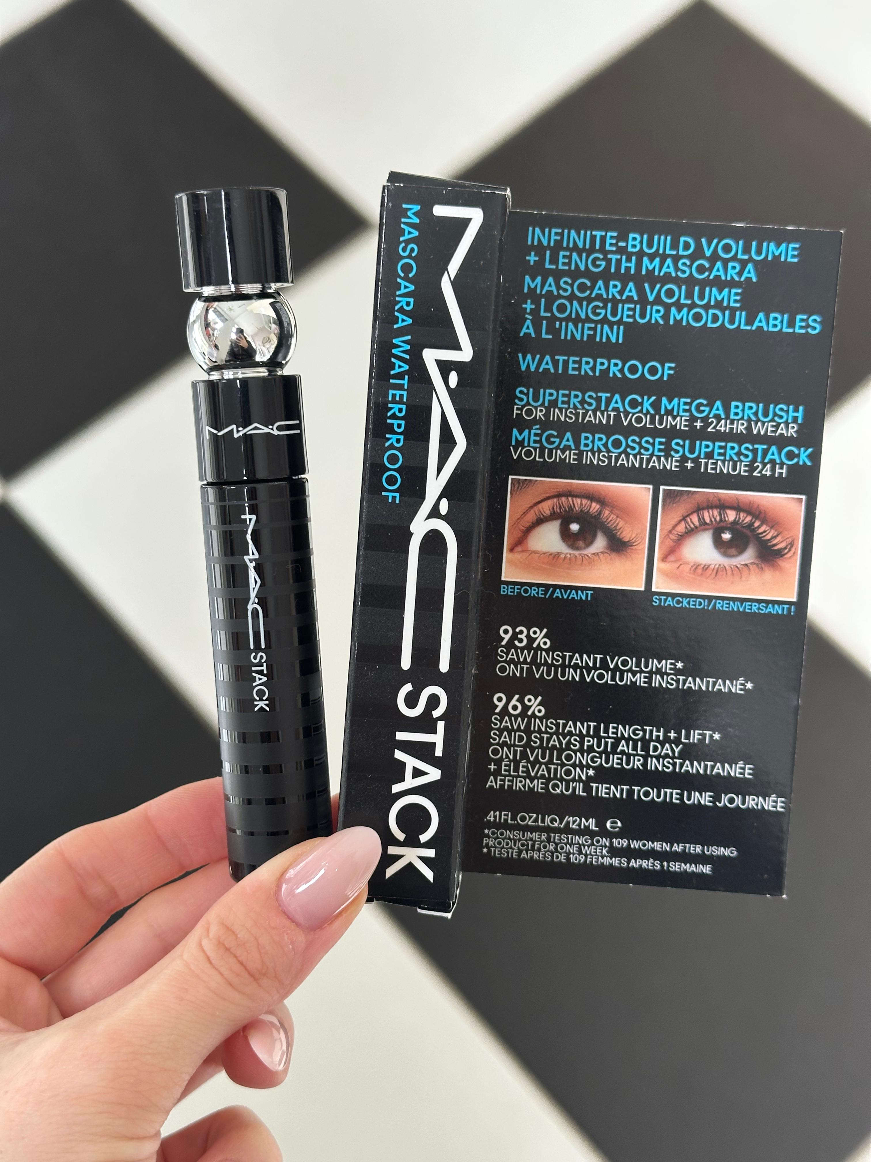 MAC Stack Waterproof Mascara Black Infinite-Build Volume And Length – Paris Parfumerie Cosmétique