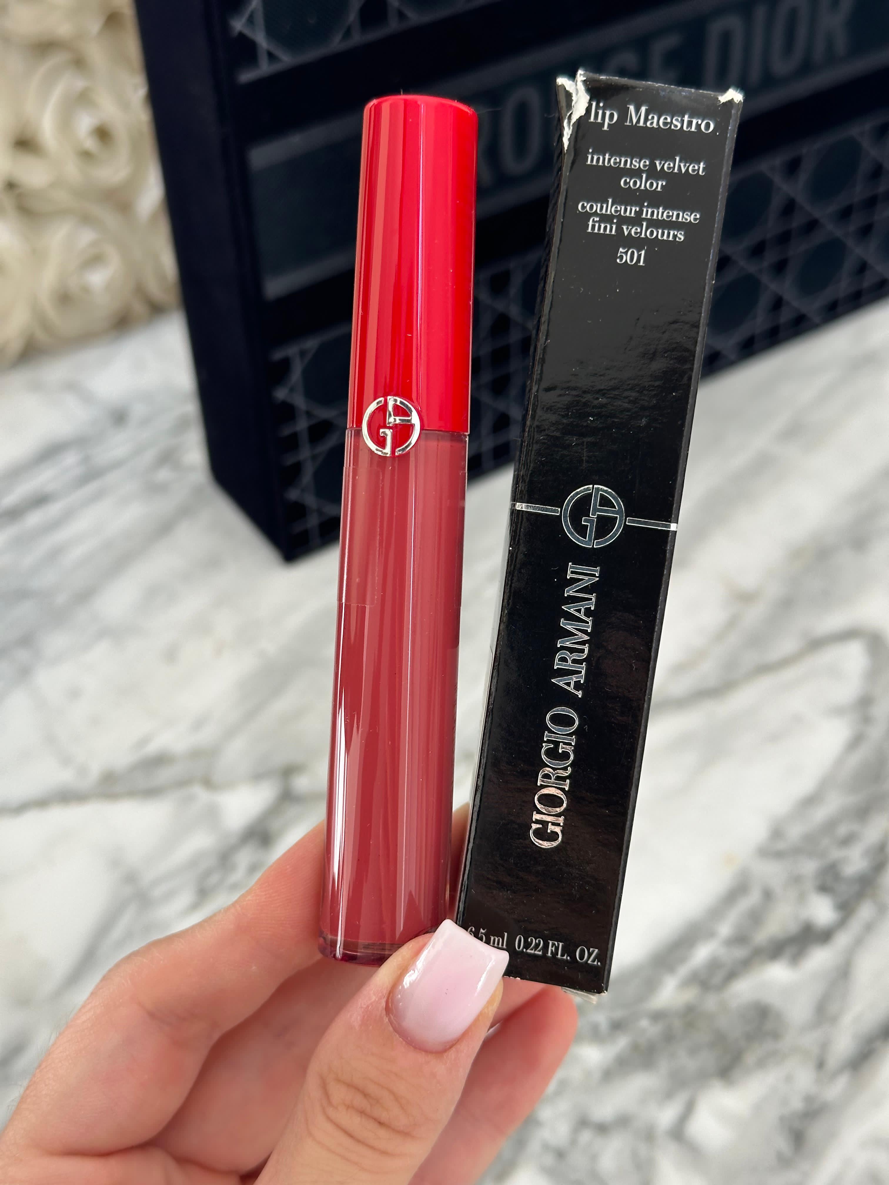 ARMANI Lip Maestro Velvet Liquid Lipstick (501) – Paris Parfumerie ...